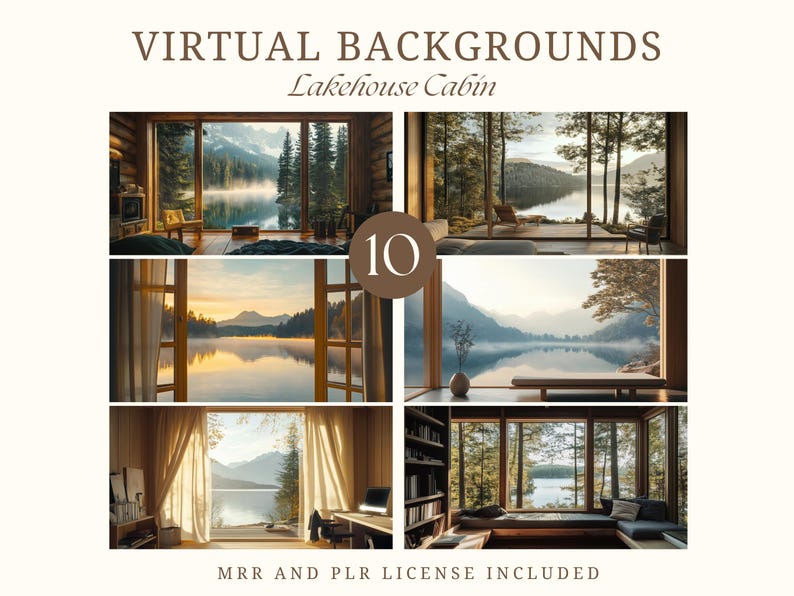 Lake House Zoom Background Virtual Office for Meetings Cozy Cabin ...