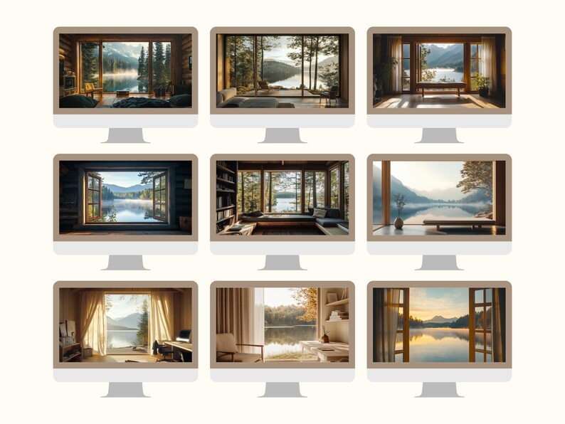 Lake House Zoom Background Virtual Office for Meetings Cozy Cabin ...
