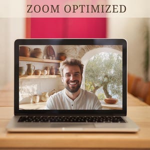 Greek Home Zoom Background Mediterranean Background Virtual Background ...