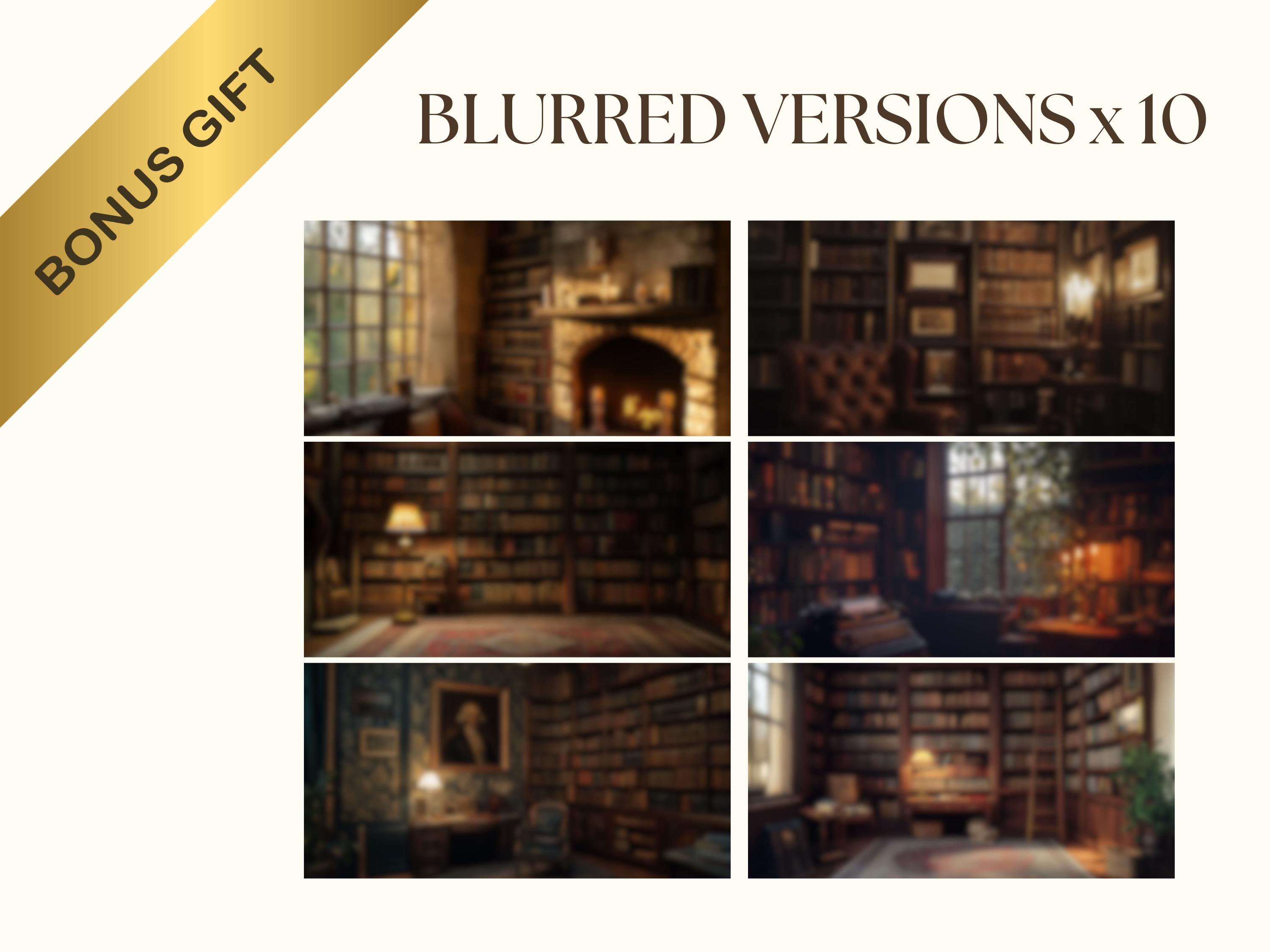 Vintage Library Zoom Background Bookshelf Virtual Backdrop for Video ...