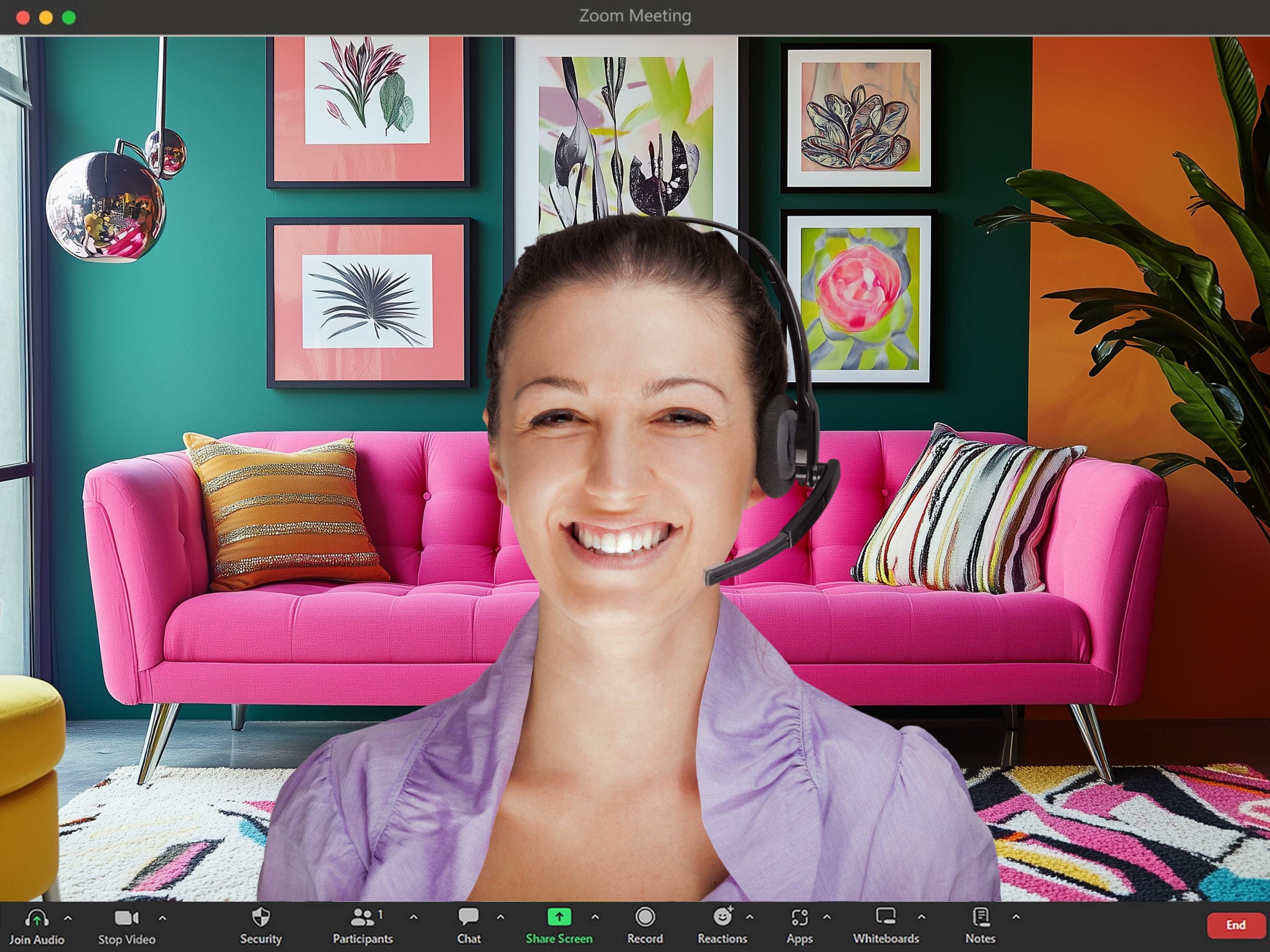 Retro Zoom Background Virtual Backdrop Photos Video Call Digital ...