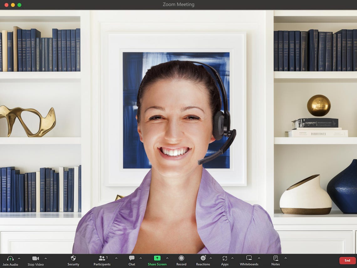 Blue Modern Background Virtual Conference Background Home Office Wall ...