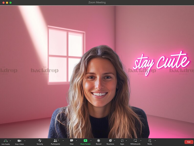 Retro Zoom Background Virtual Office Backdrop Video Call Background for ...