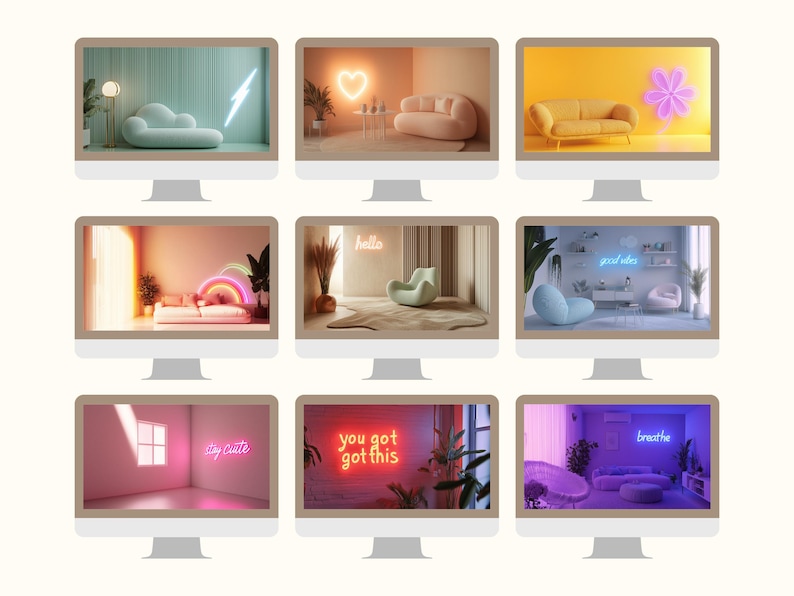 Retro Zoom Background Virtual Office Backdrop Video Call Background for ...