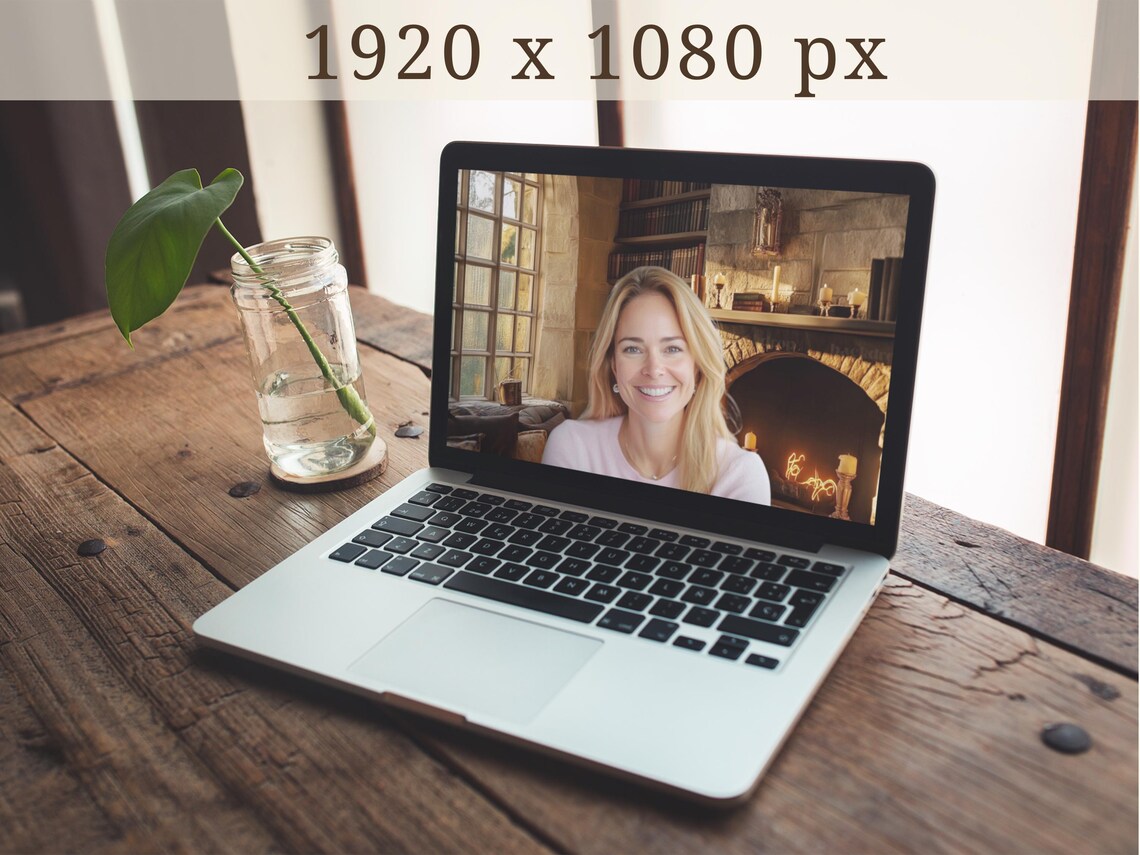 Vintage Library Zoom Background Bookshelf Virtual Backdrop for Video ...