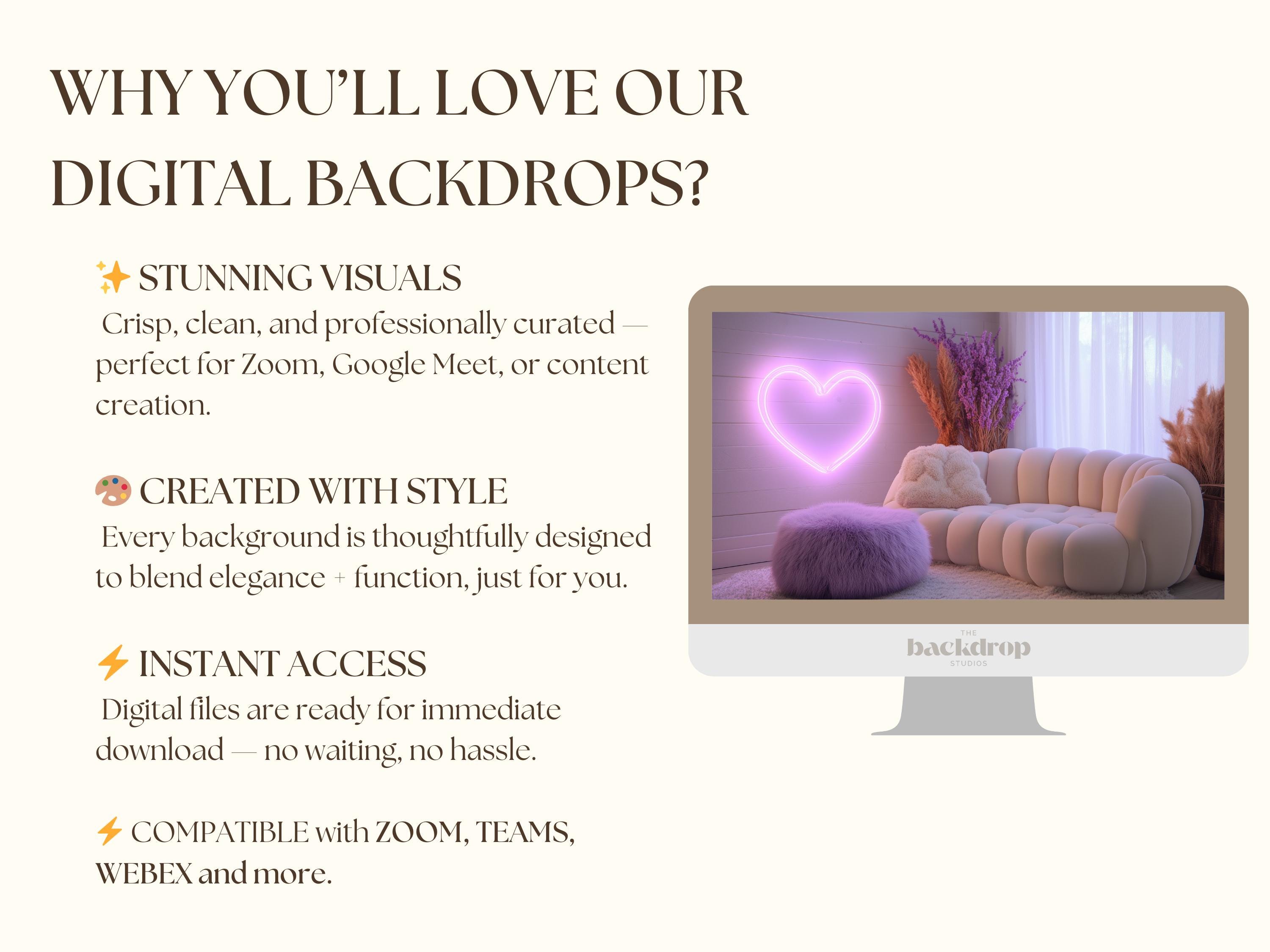 Retro Zoom Background Virtual Office Backdrop Video Call Background for ...