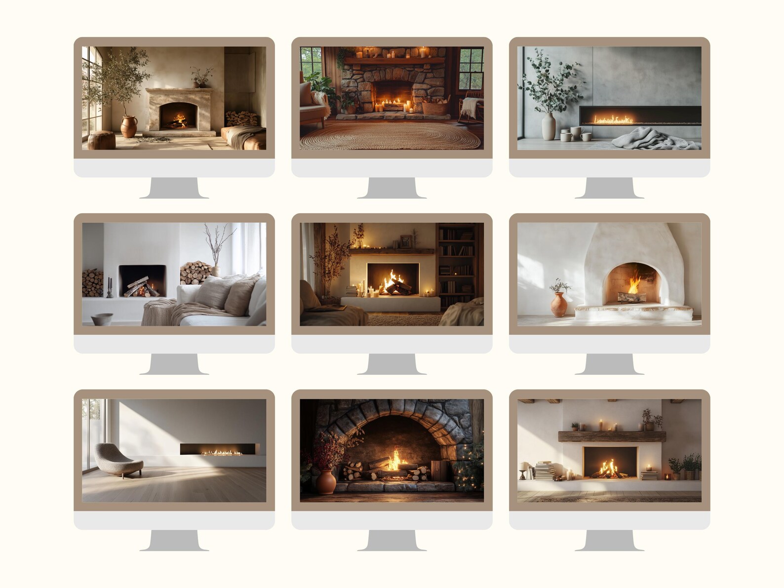 Fireplace Zoom Background Home Office Background Meeting Virtual ...