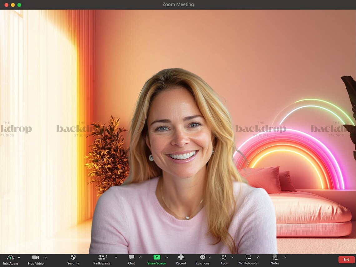 Retro Zoom Background Virtual Office Backdrop Video Call Background for ...