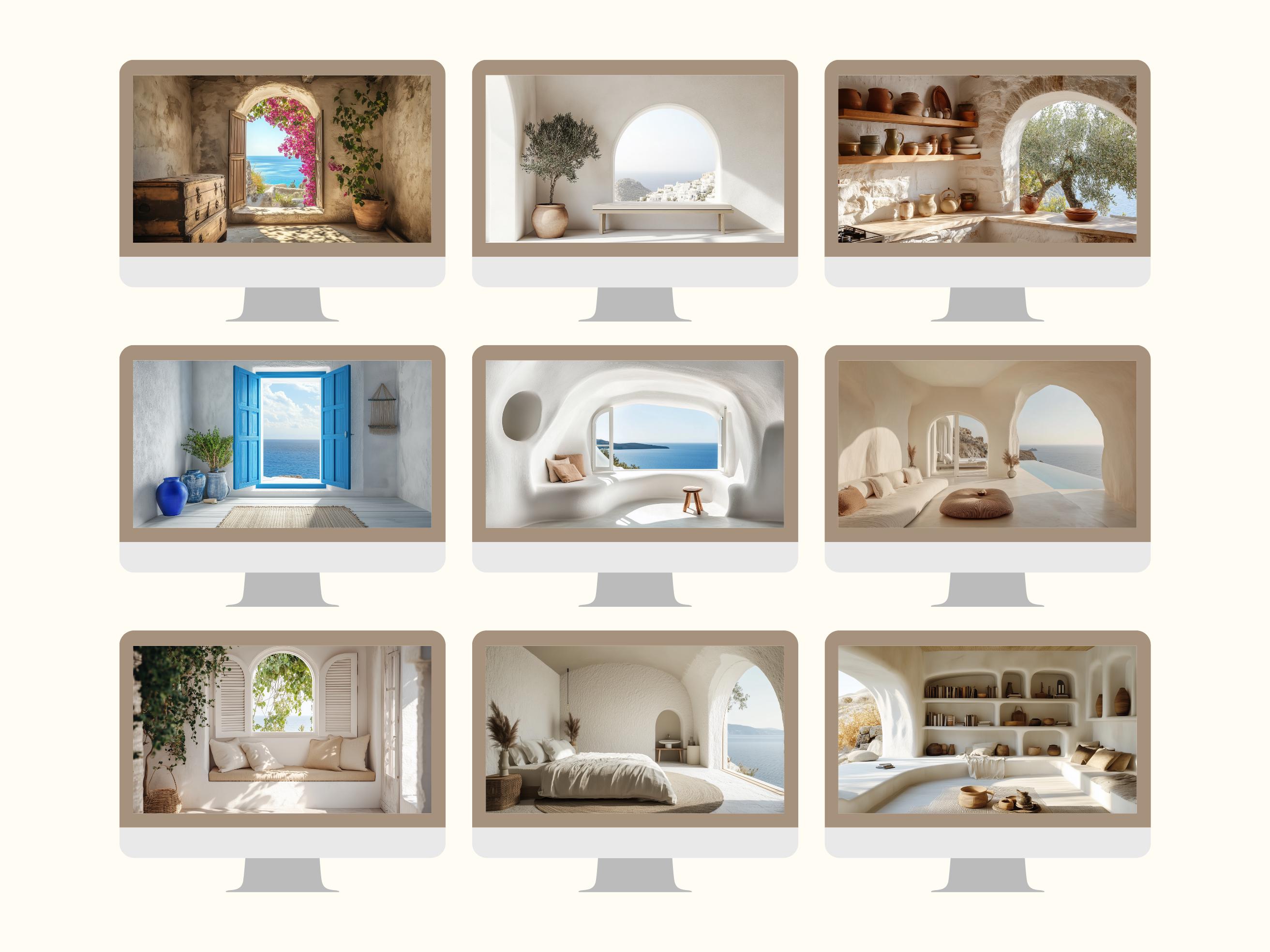 Greek Home Zoom Background Mediterranean Background Virtual Background ...