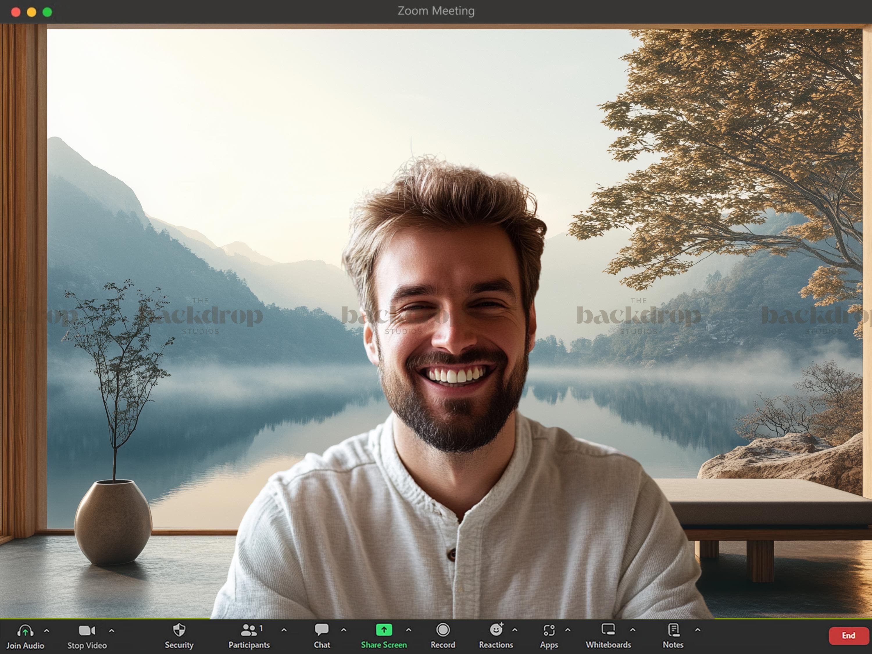 Lake House Zoom Background Virtual Office for Meetings Cozy Cabin ...