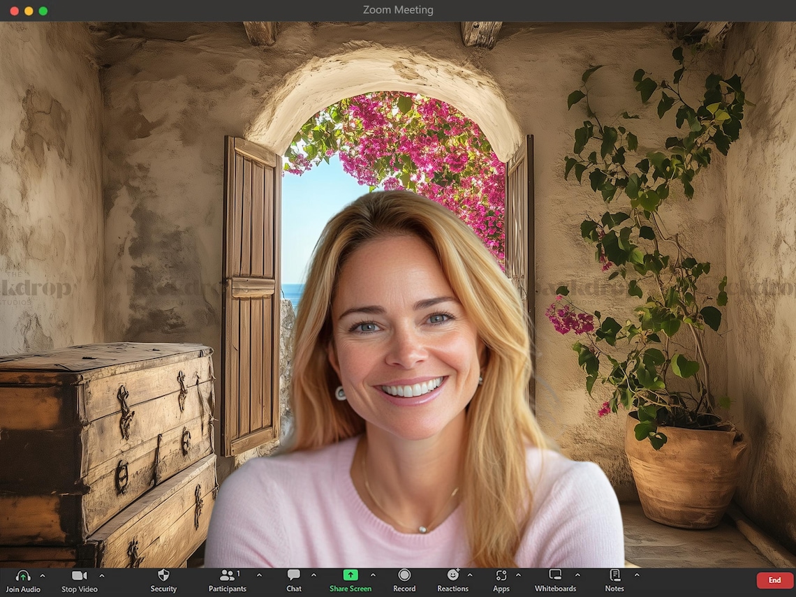 Greek Home Zoom Background Mediterranean Background Virtual Background ...