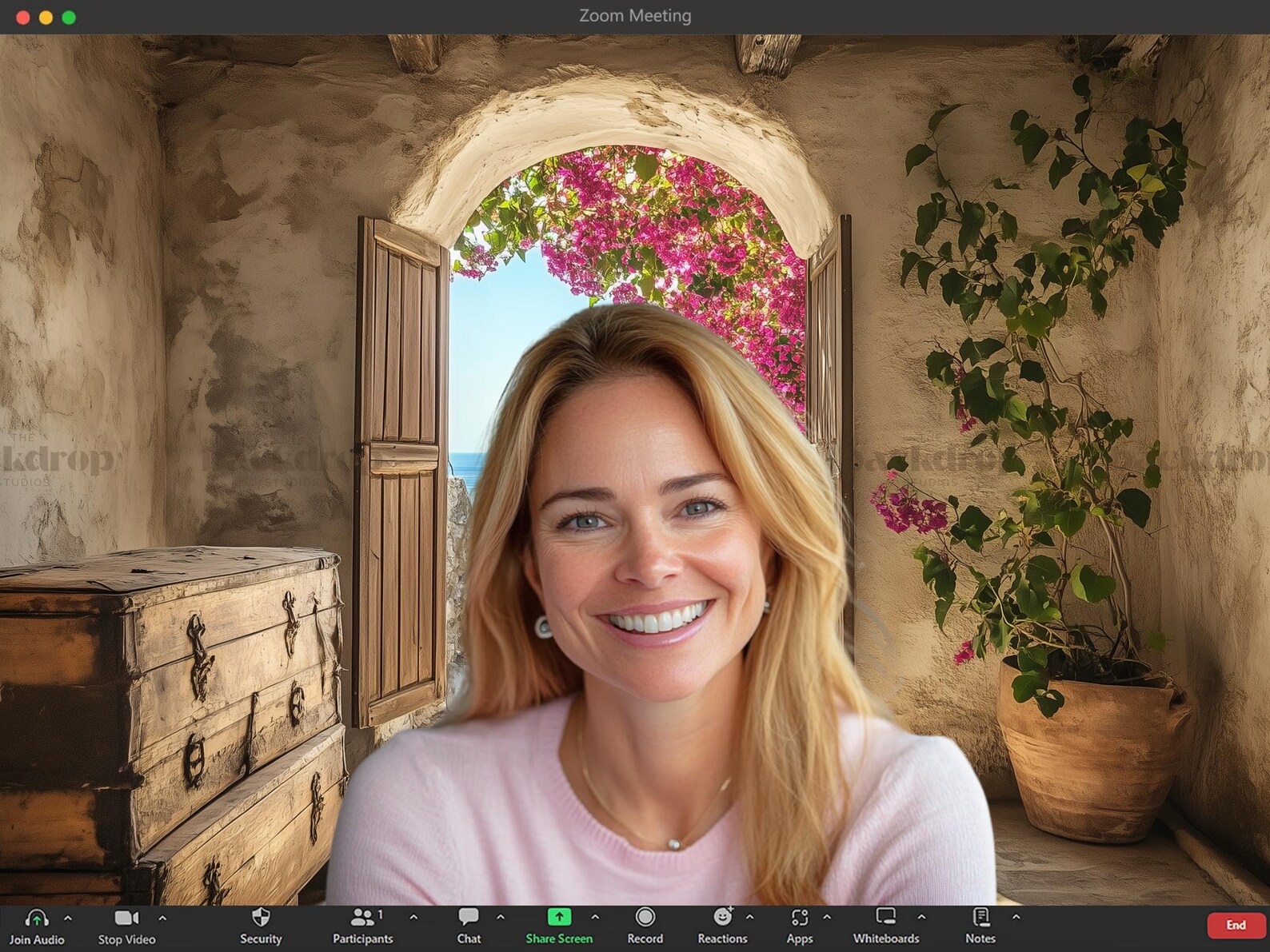 Greek Home Zoom Background Mediterranean Background Virtual Background ...