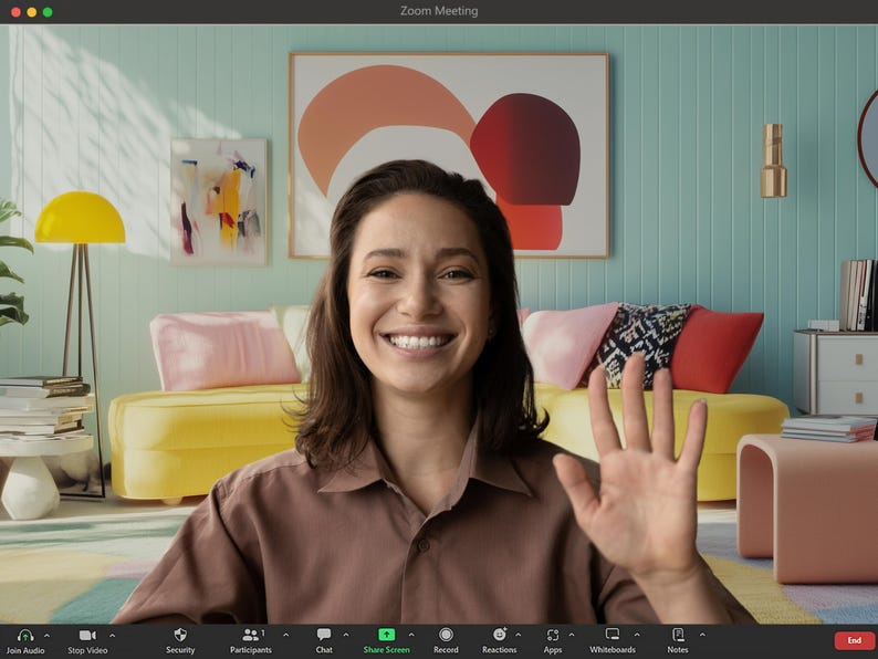 Retro Zoom Background Virtual Backdrop Photos Video Call Digital ...