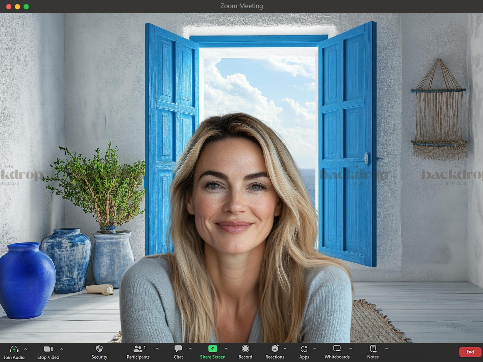 Greek Home Zoom Background Mediterranean Background Virtual Background ...