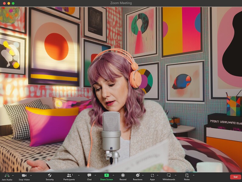 Retro Zoom Background Virtual Backdrop Photos Video Call Digital ...