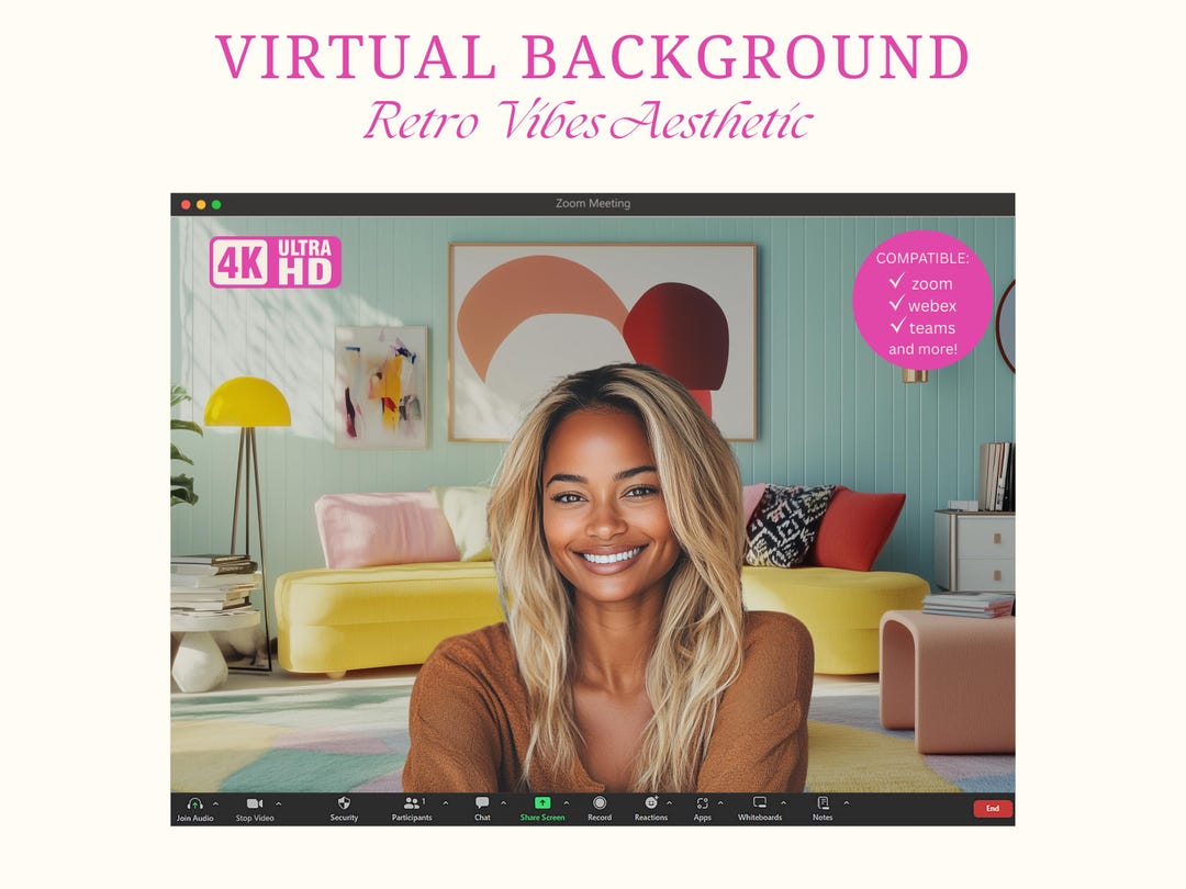 Retro Zoom Background for Video Conference Virtual Background for Zoom ...