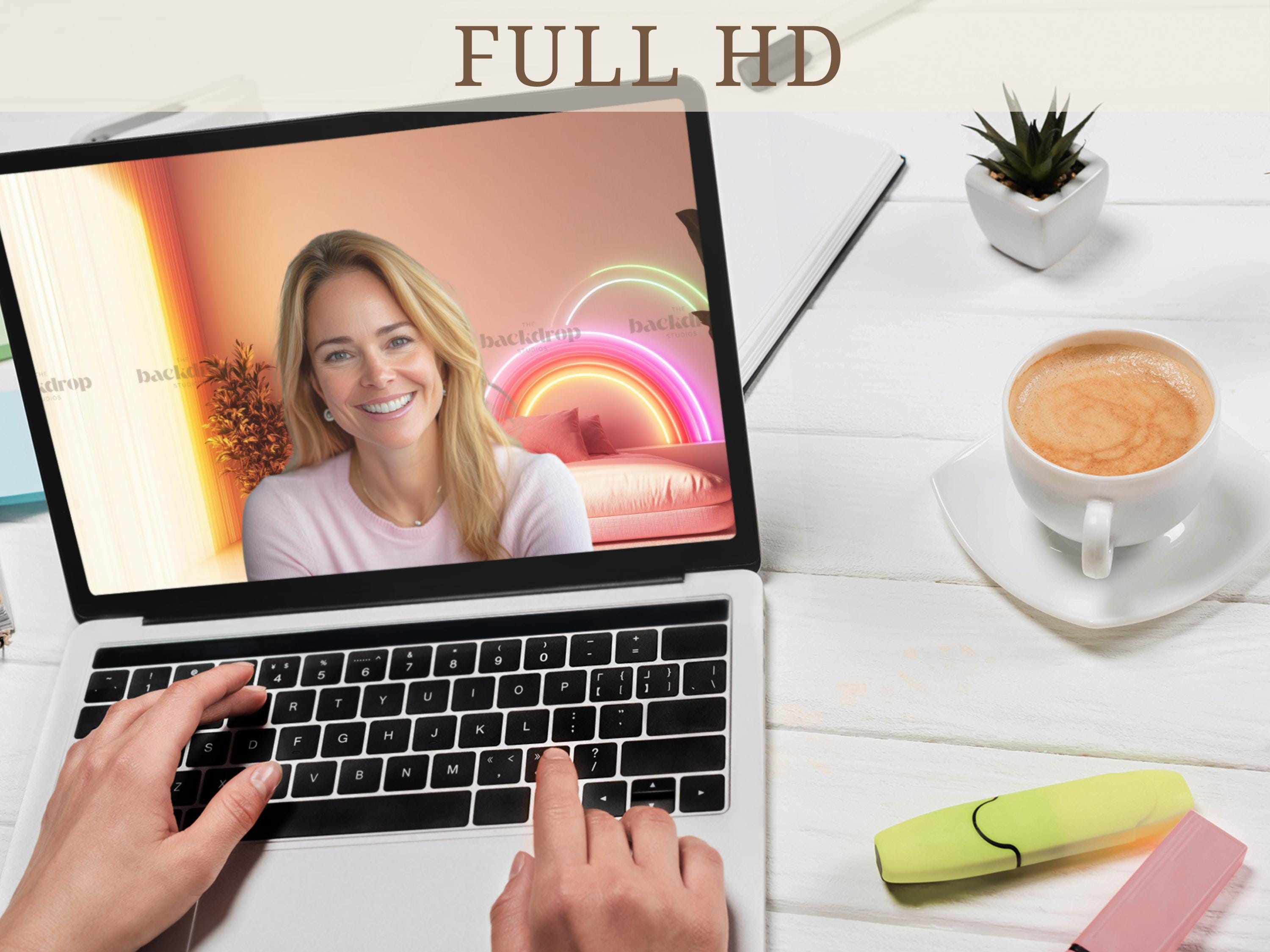 Retro Zoom Background Virtual Office Backdrop Video Call Background for ...