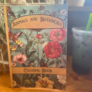 Animals and Botanicals Small Coloring Book 120 Pages 7x10 Inches by ...