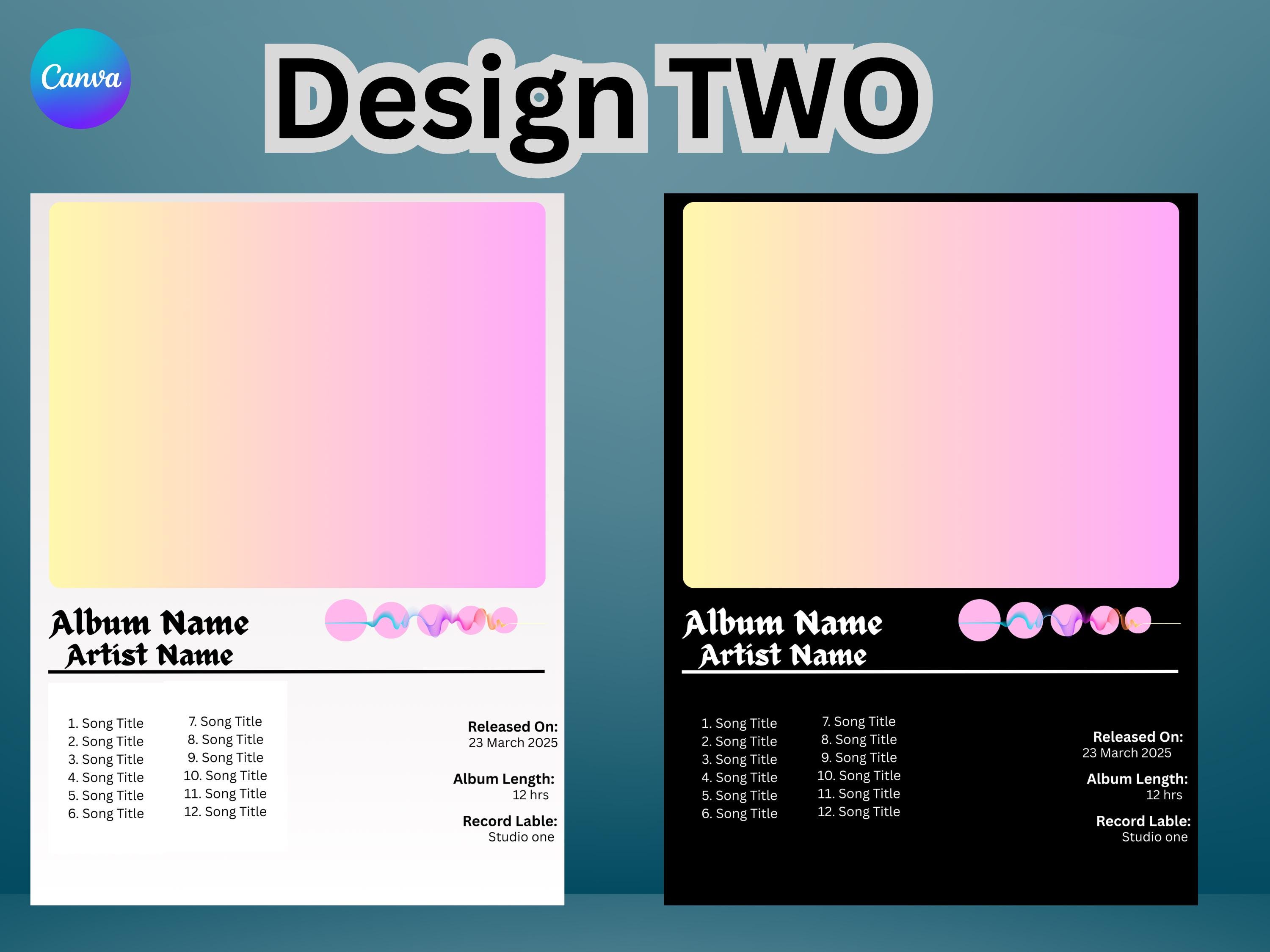 Customizable Album Cover Template | Instant Download, Editable Music ...