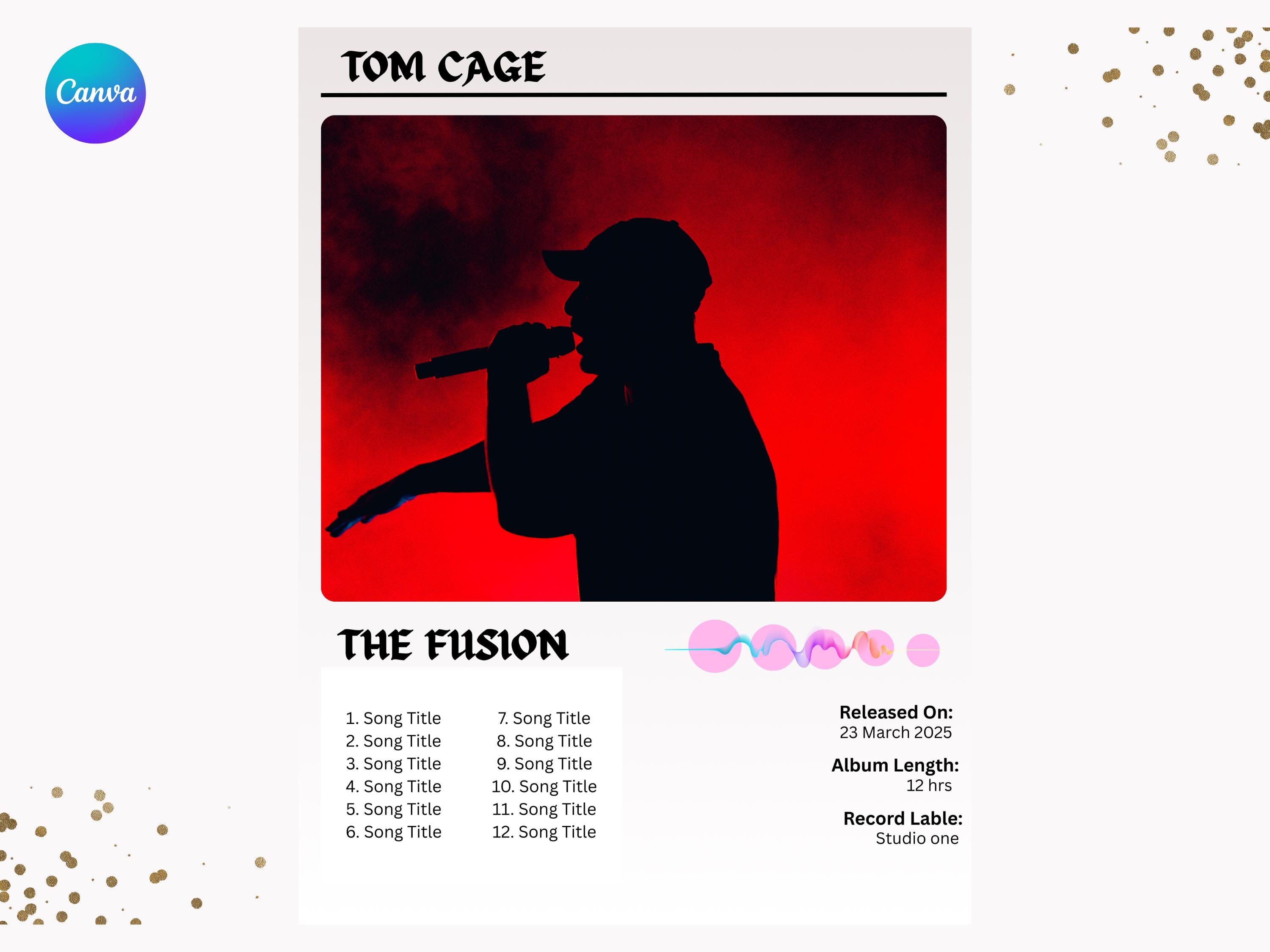 Customizable Album Cover Template | Instant Download, Editable Music ...