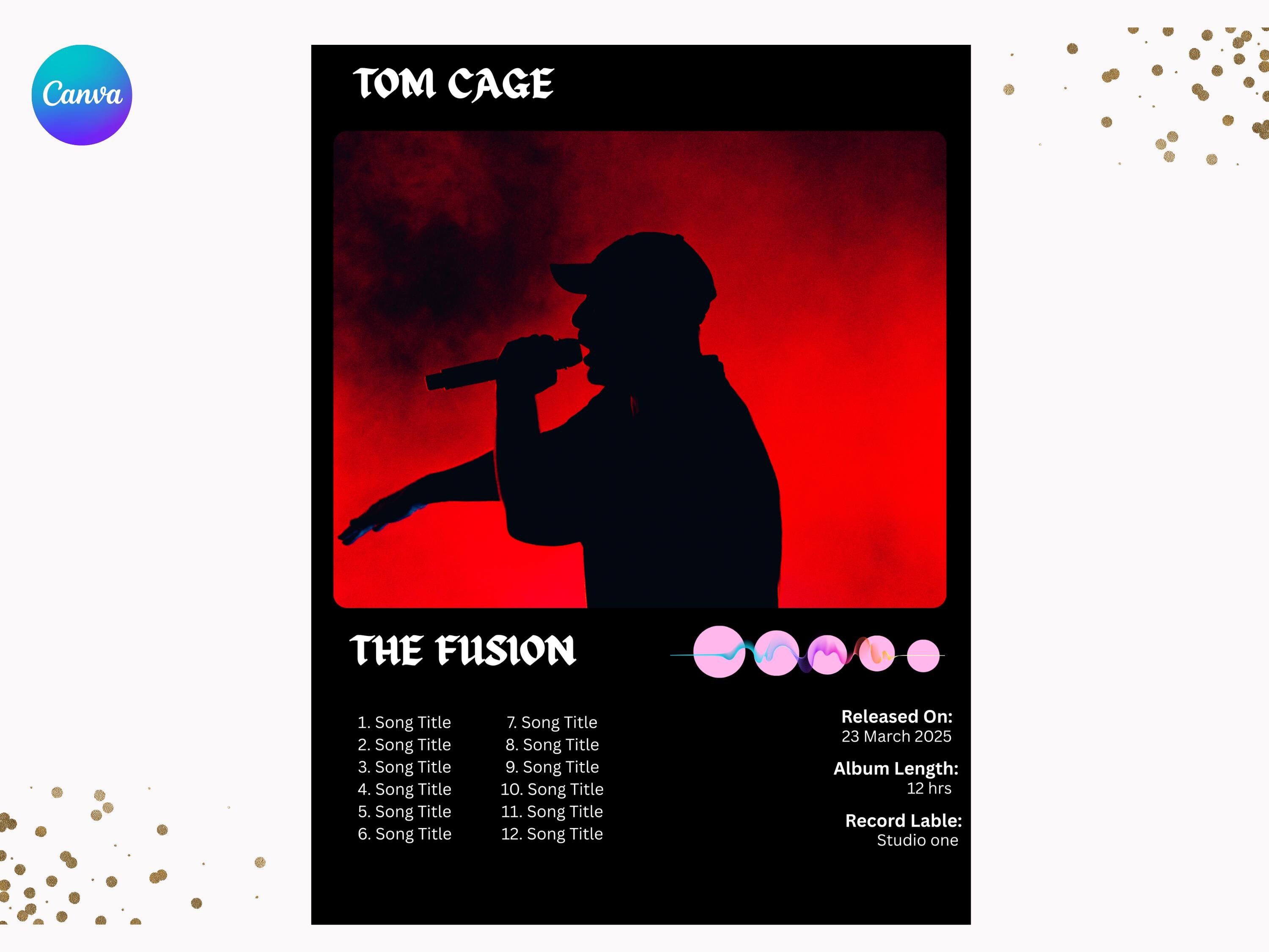 Customizable Album Cover Template | Instant Download, Editable Music ...