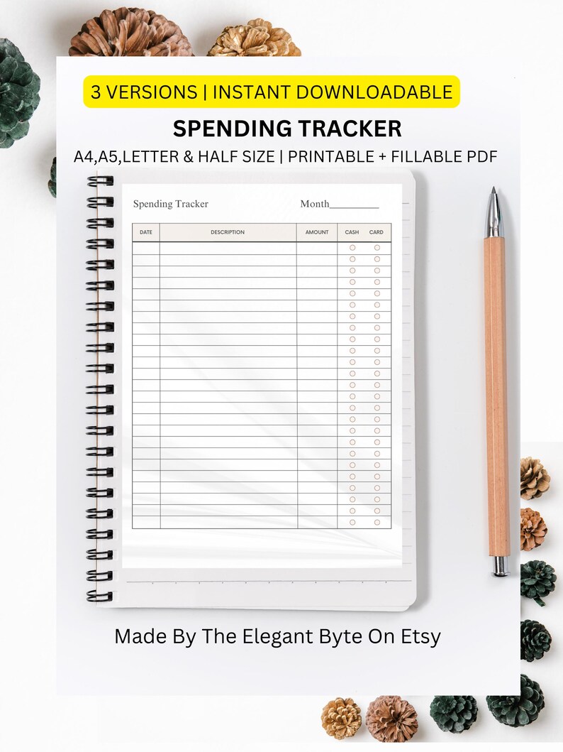Financial Tracker Printable | Expense Tracker | Monthly Finance ...