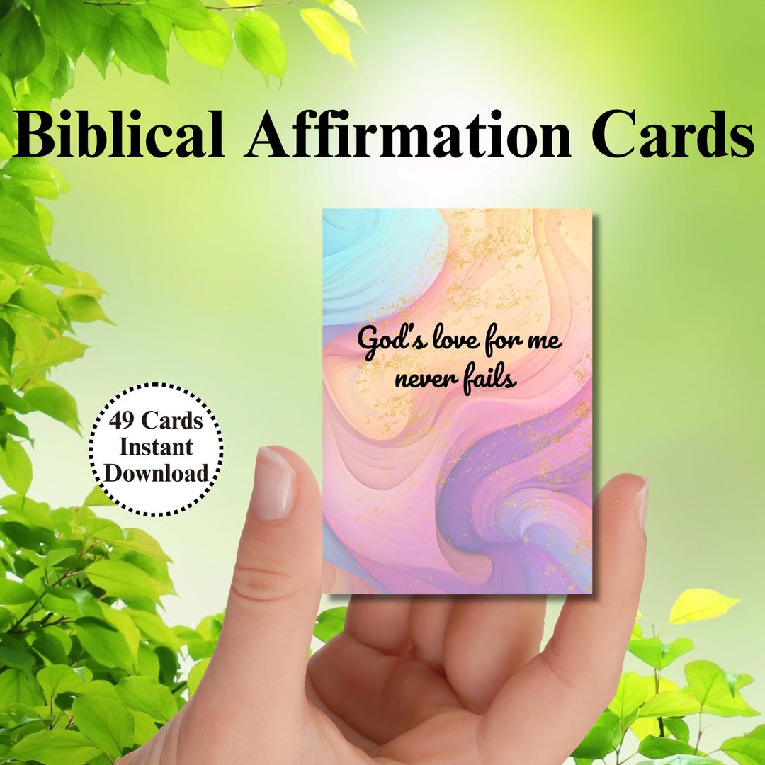 49 Biblical Affirmation Cards Printable | Inspirational Christian ...