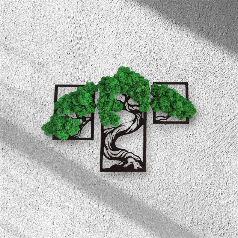 Preserved Moss Tree Wall Art – Handmade Botanical Decor | Natural ...
