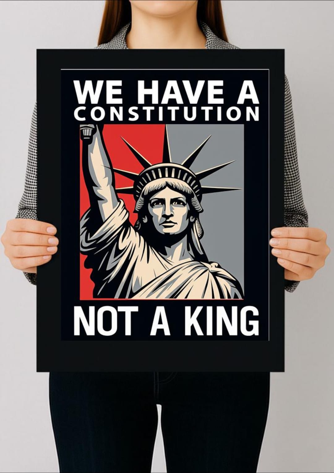 Statue of Liberty No Kings Constitution Poster – Patriotic Anti ...