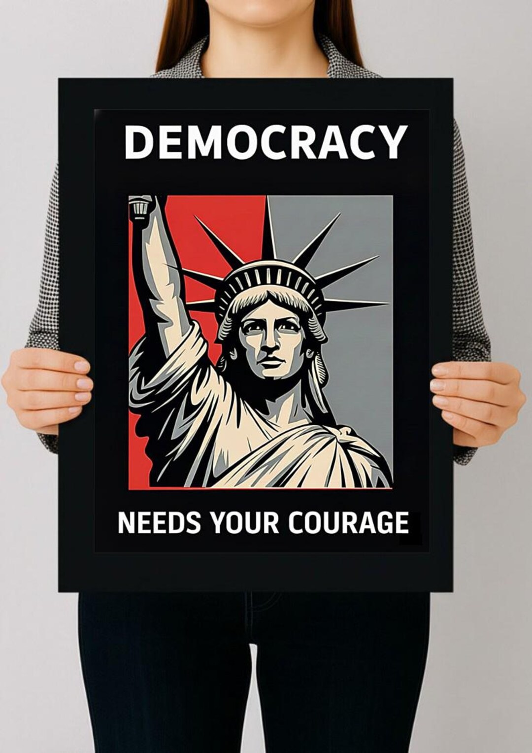 No Kings Protest Sign Printable, Pro Democracy Rally Poster, Digital ...