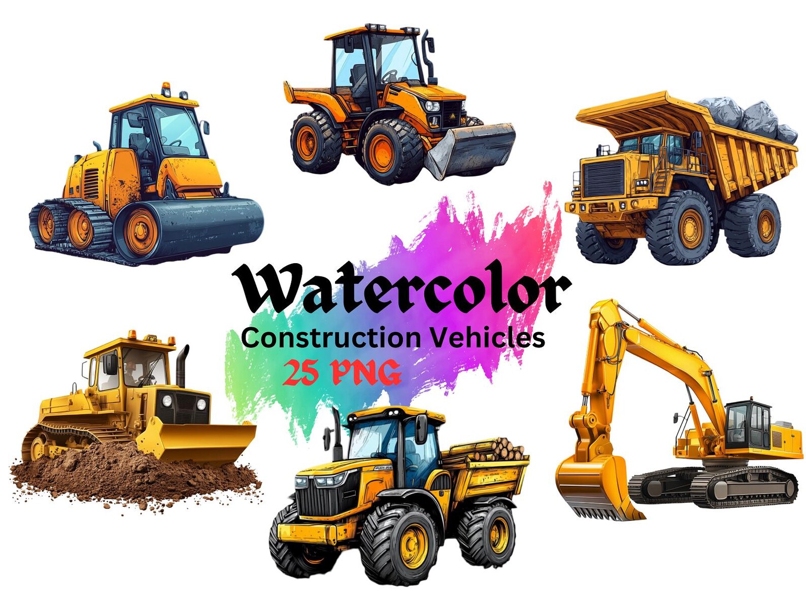Printable Construction Vehicle PNG | Construction Art for Kids ...