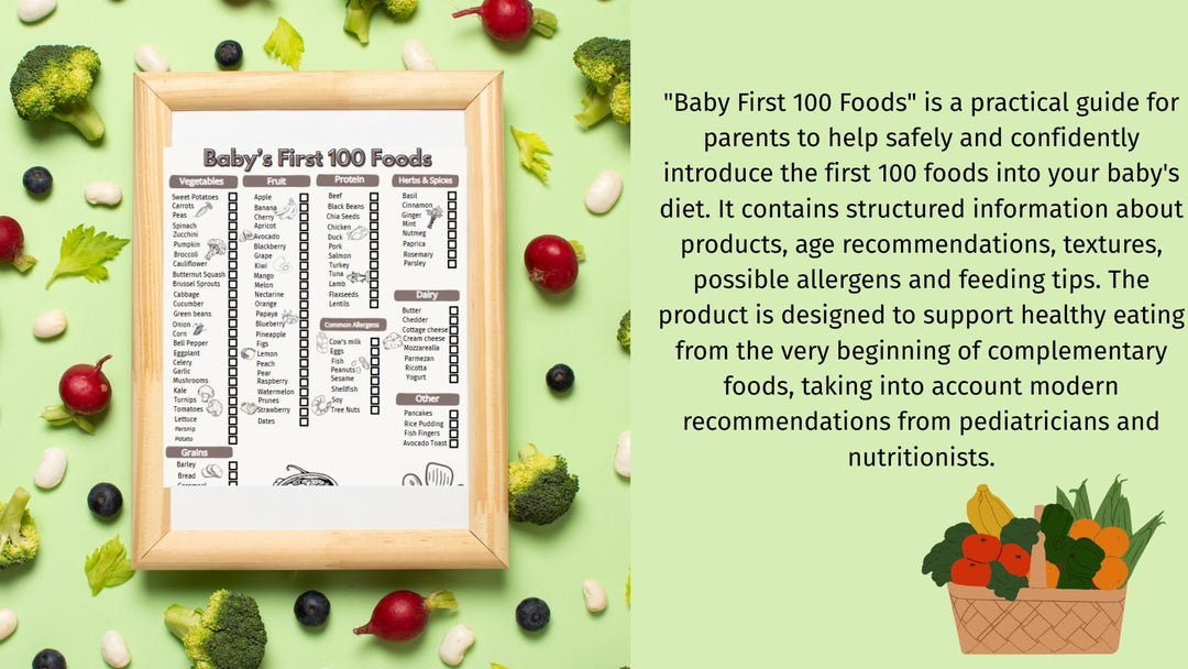 Baby’s First 100 Foods | Practical Guide for Starting Solids (PDF) - Etsy
