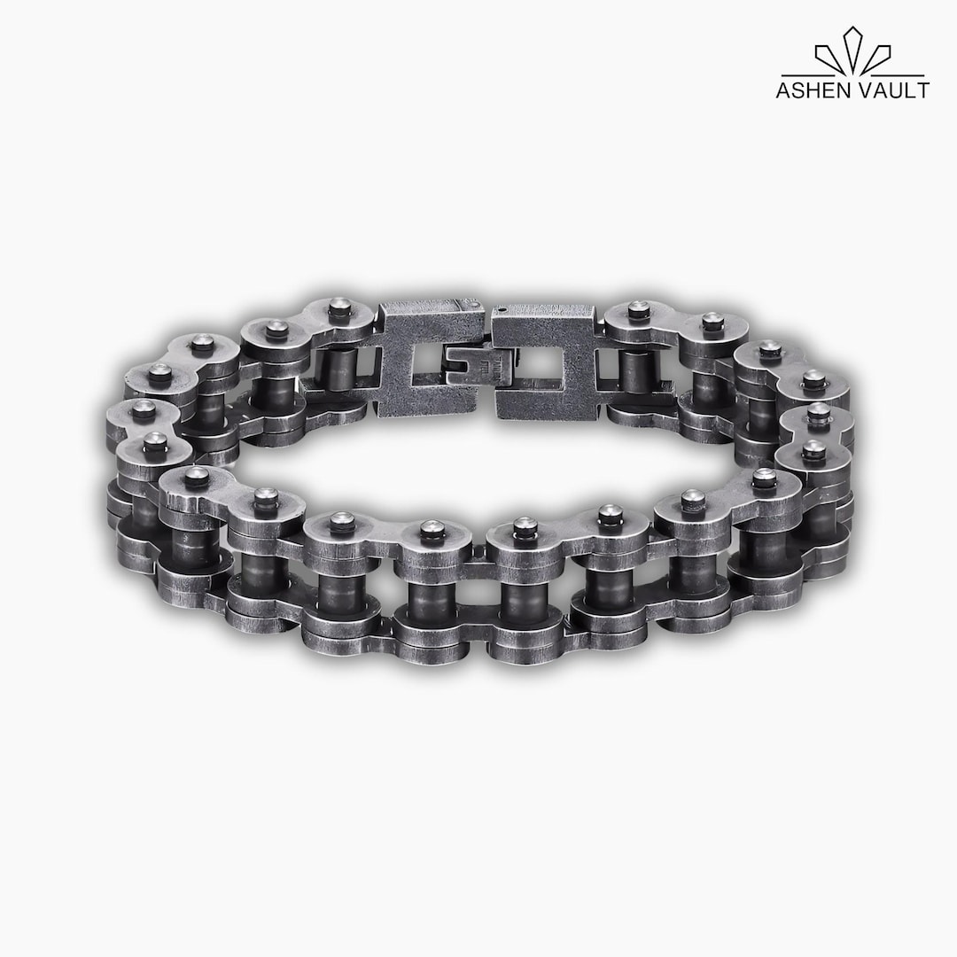 Motorcycle Chain Bracelet for Men, Bold Stainless Steel Biker Style ...