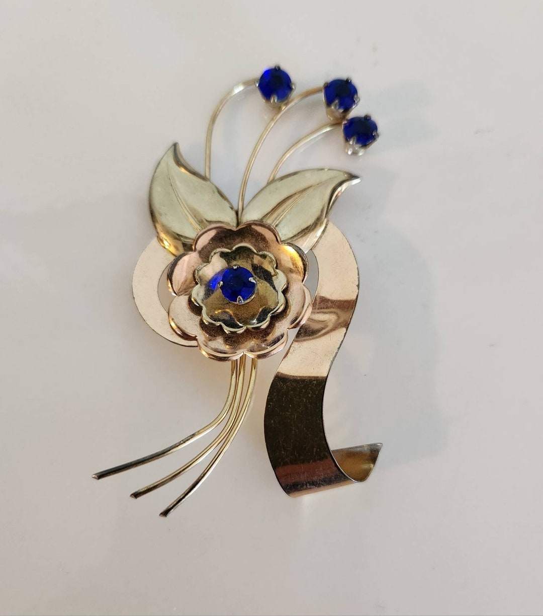 Vintage 1940's Harry Iskin Brooch | 1/20 10K Floral Sprig Brooch | Art ...