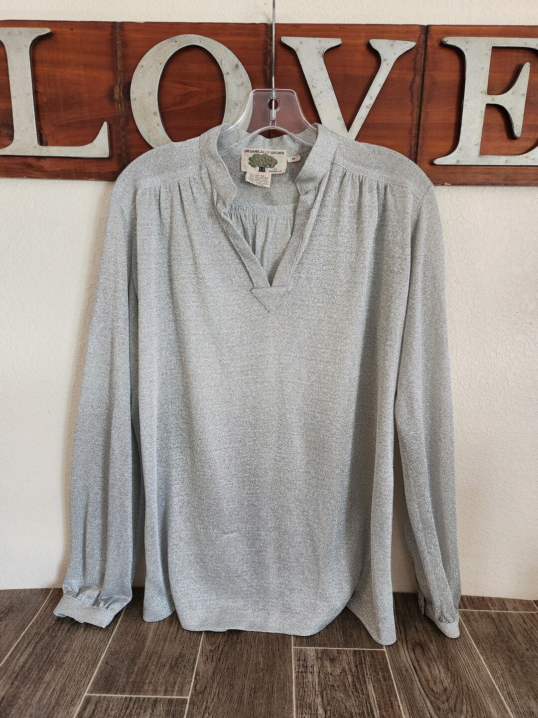 Vintage Silver Metallic Tunic Top by Organically Grown Arpeja ...