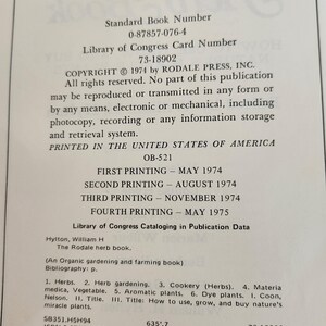 Vintage 1970's Rodale Book on Herbs | Hardback Book on Herbs - Etsy