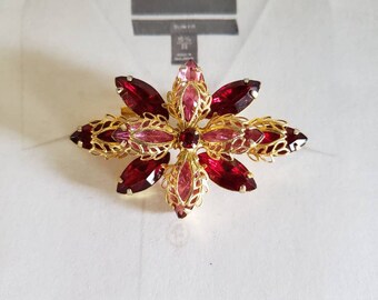 Ruby Red Brooch - Etsy