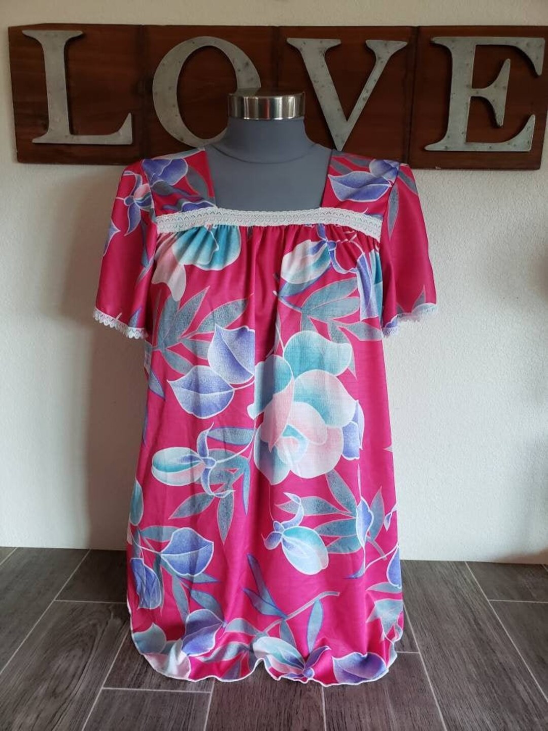 Vintage Peasant Style Tunic Top by Connie's Blouses, Tropical Floral 80 ...