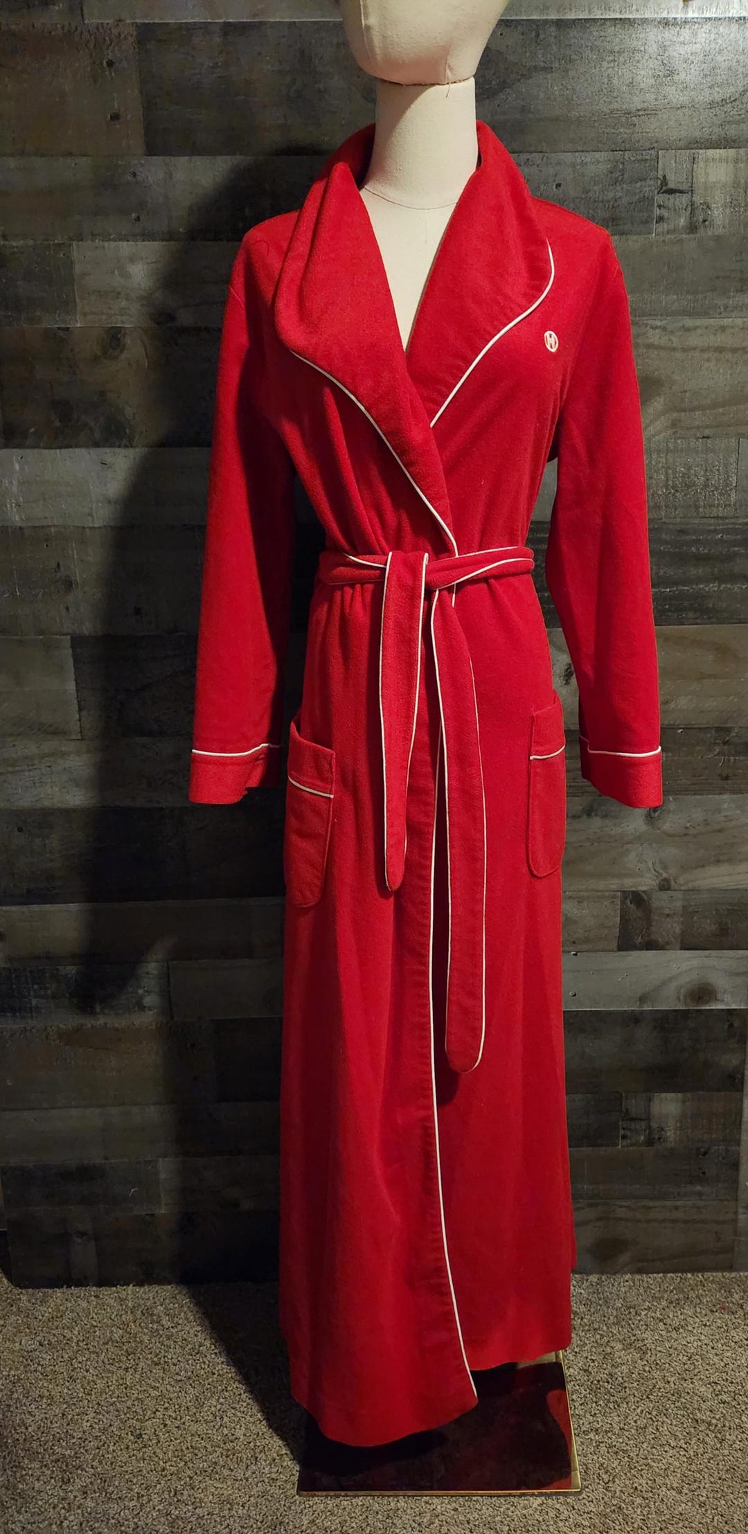 Vintage Halston III Red Belted Robe | Label Size 12/14 but Use ...