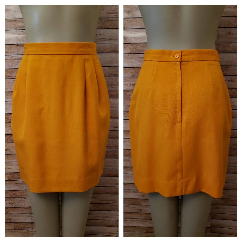 Vintage Orange Mini Skirt | Orange Mini Skirt | Fitted Waist Office ...