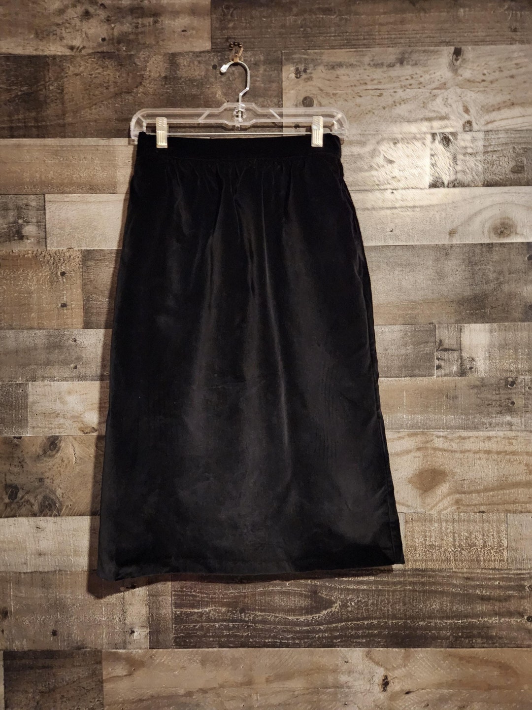 Vintage Velvet Skirt by RUSS - Black Velvet Skirt - - Etsy