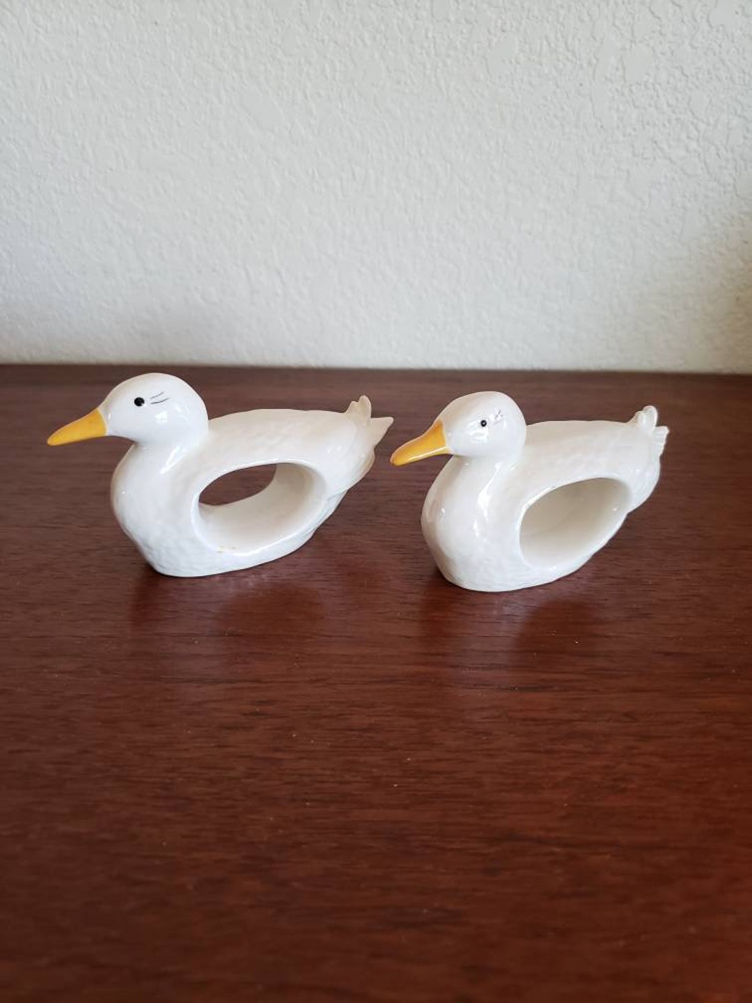 Vintage 1980's Ceramic Duck Napkin Rings Set of 2 White - Etsy