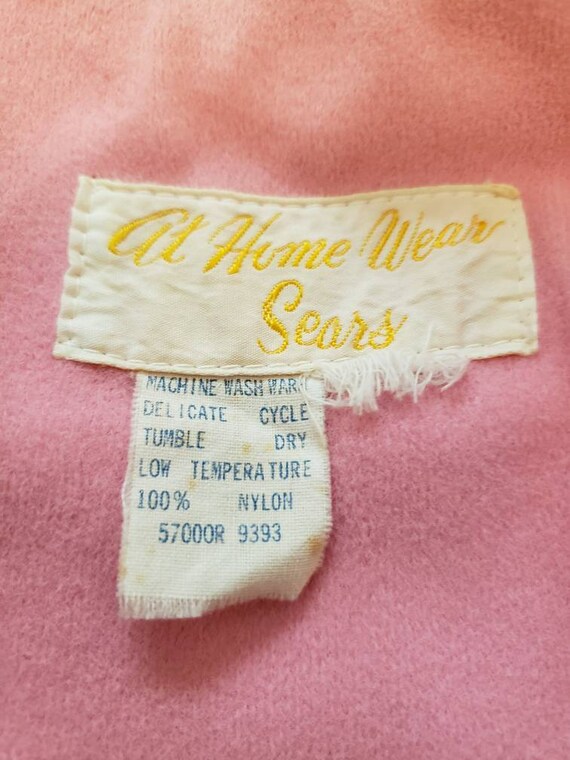 Vintage 1960s Pink Velour Robe With Ribbon Trim by Se… - Gem