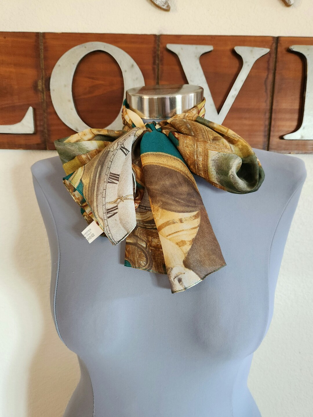 Vintage Long Scarf Made in Italy | Vintage Regal Print Scarf With ...