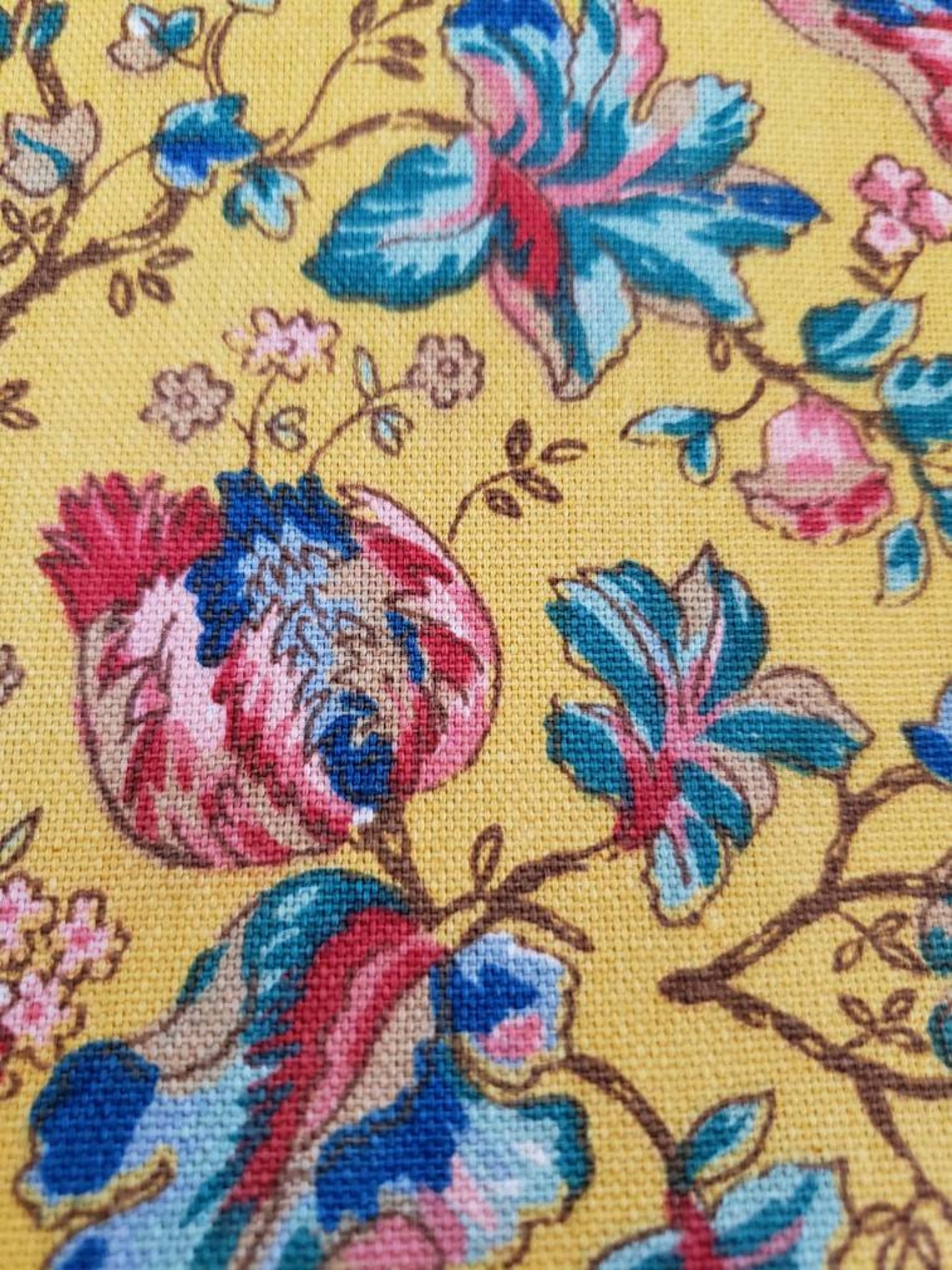 Vintage Unused Piece of Fabric by Spectrum Fabrics Botanical - Etsy