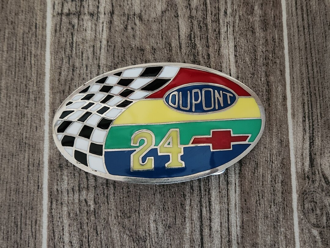 Dupont 24 Enameled Oval Belt Buckle Nascar Jeff Gordon Belt Buckle - Etsy