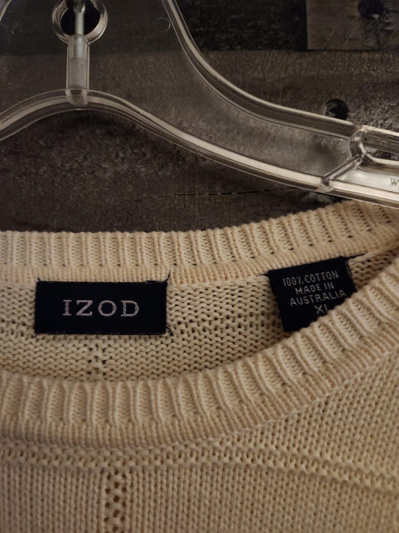 Vintage Pale Yellow Pullover Sweater by Izod | Grid Design Knit Sweater ...