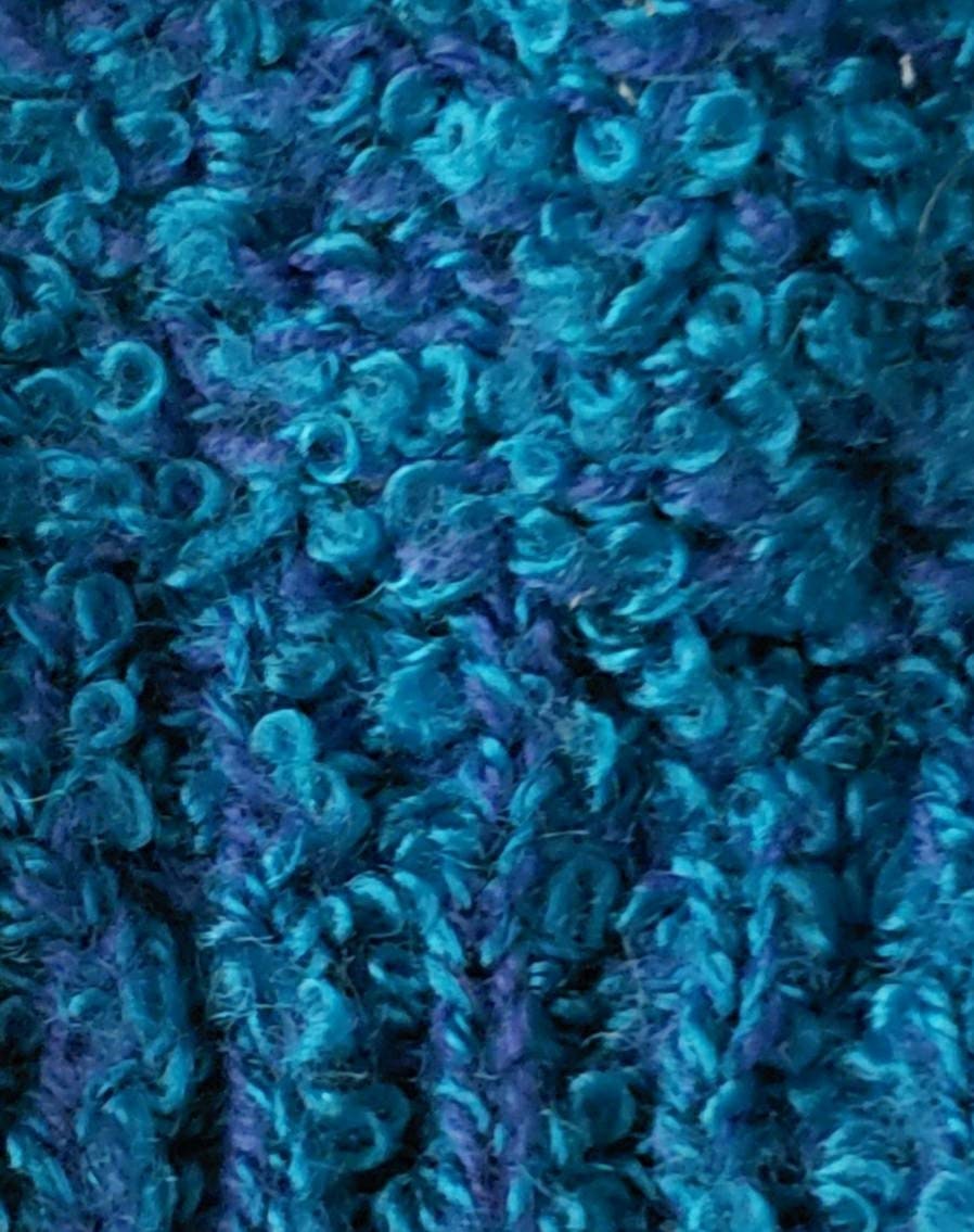 Vintage 1970's Pullover Knobby Knit Sweater With Collar | Teal and ...