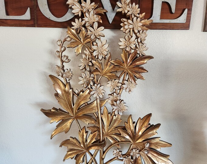 Vintage 1964 Syroco Resin Floral Wall Decor | Large Floral Blossoms and ...