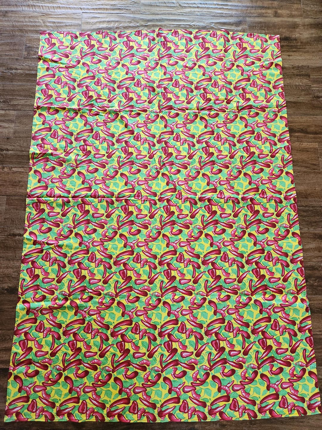 Vintage Handmade Chili Pepper Design Tablecloth | Rectangular 50 X 73 ...